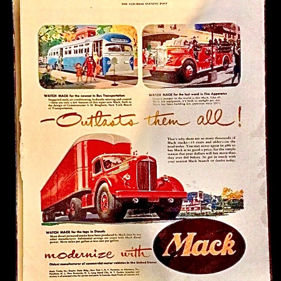 Mack | Art | 2 Pages Mack Truck Vintage Advertisements 95 ...